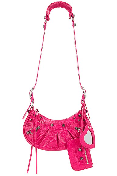 FWRD Renew Balenciaga XS Le Cagole Shoulder Bag in Hot Pink | FWRD