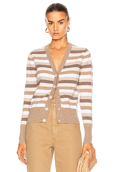 Ganni Cashmere Knit Cardigan in Tannin | FWRD