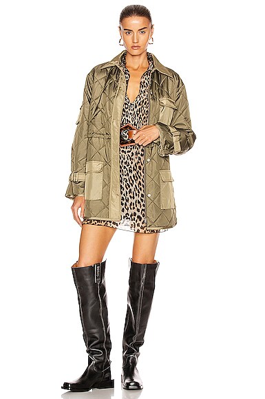 Ganni Ripstop Quilt Jacket in Kalamata | FWRD