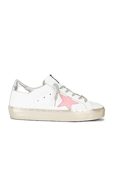 Golden Goose Hi Star Sneaker in White, Pink Pastel, Silver & Gold | FWRD