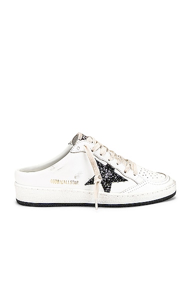 Golden Goose Ball Star Sabot Sneaker in White & Black | FWRD