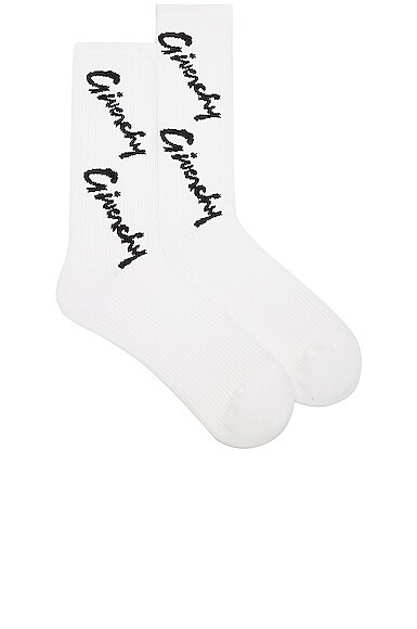 Givenchy Grafic Socks in White | FWRD
