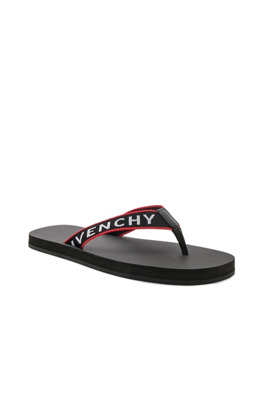 Givenchy Logo Flip Flop Sandals in Black | FWRD