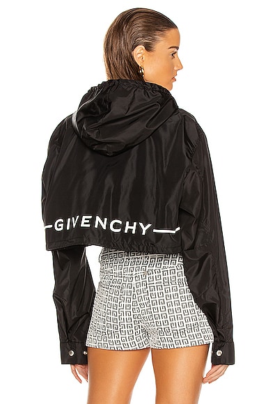 Givenchy Cropped Logo Windbreaker in Black | FWRD