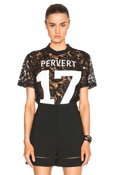 Givenchy Lace Pervert 17 Tee in Black | FWRD