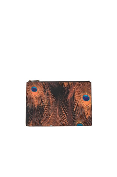 Givenchy Medium Peacock Feather Print Pouch in Multi | FWRD