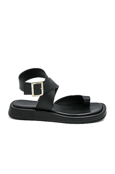 Must Have GIA BORGHINI x RHW Flat Toe Ring Wrap Sandal in Black from ...