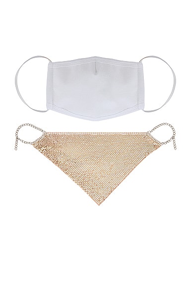GRLFRND Face Mask in Gold Chainmail | FWRD