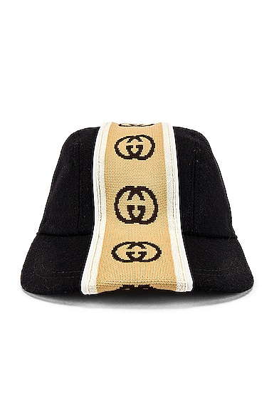 Gucci Baseball Cap in Black & Beige | FWRD