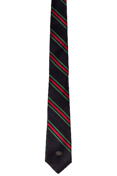 Gucci Tie in Midnight Blue & Red | FWRD