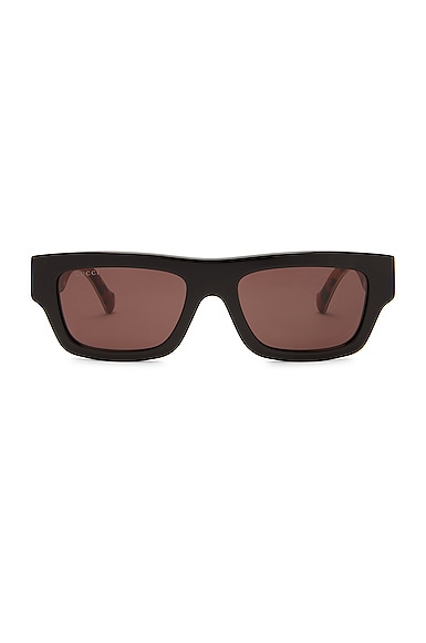 Gucci GG1301S Sunglass in Black & Brown | FWRD