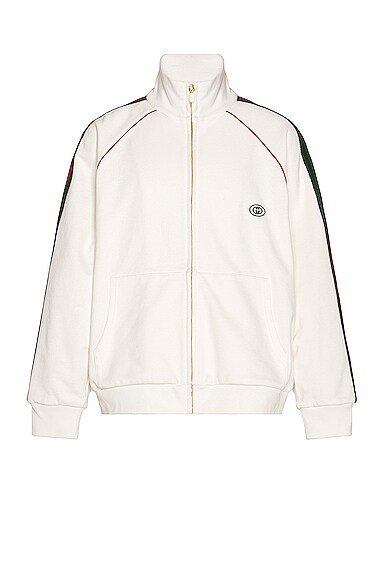 Gucci Track Jacket in Ivory & Green & Red | FWRD