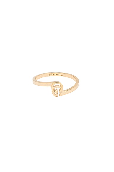 Gucci Running R Stacking Ring in Yellow Gold | FWRD