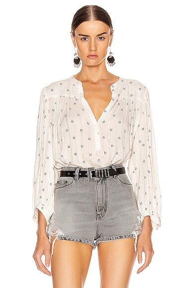 ICONS Objects of Devotion The Modern Poet Top in White & Navy Indian ...