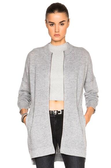 Inhabit Cashmere Thermal Cardigan In Felt Fwrd