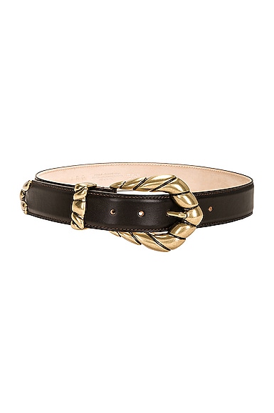 IRO Embella Gold Belt in Cocoa | FWRD