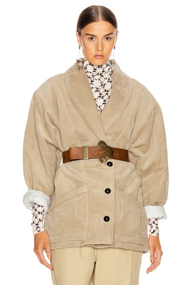 Isabel Marant Doreal Coat in Mastic | FWRD