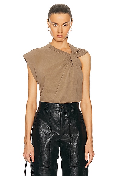 Isabel Marant Nayda Top in Light Khaki | FWRD