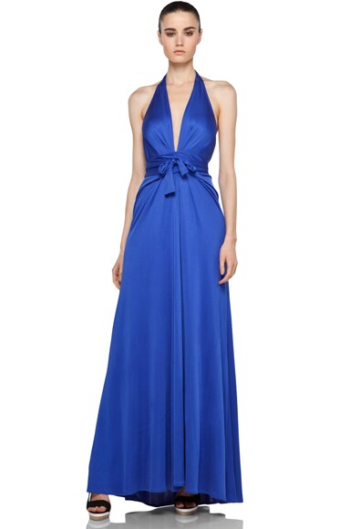 Issa Wrap Halter Maxi Dress in Pacific | FWRD