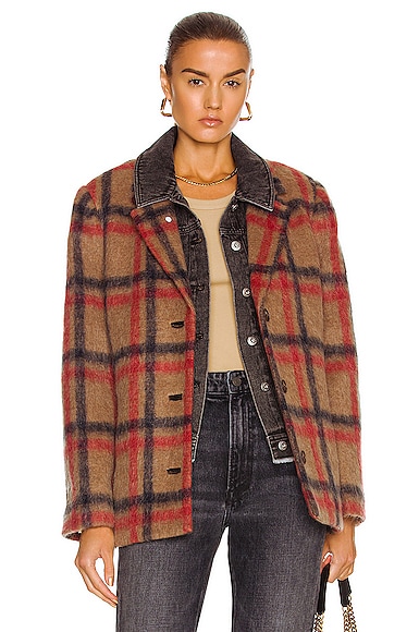 JONATHAN SIMKHAI STANDARD Grace Jacket in Camel, Red, & Black | FWRD