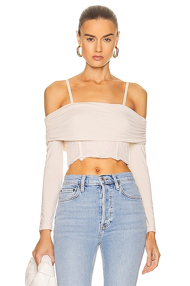 Jonathan Simkhai Standard Sheena Off Shoulder Bustier Top In Ceramic ...