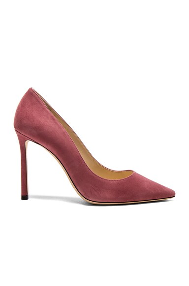 Jimmy Choo Suede Romy Heels in Vintage Rose | FWRD