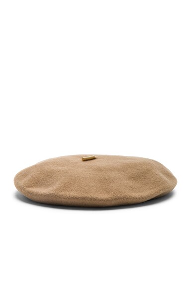 Janessa Leone Renee Beret Hat in Tan | FWRD