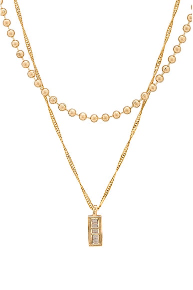 Jordan Road Jewelry Rendezvous Necklace Stack In 18k Gold Plated Brass ...