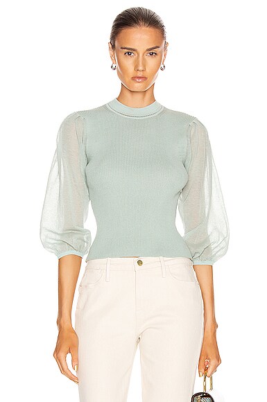 SIMKHAI Veronica Tissue Sweater in Seafoam | FWRD
