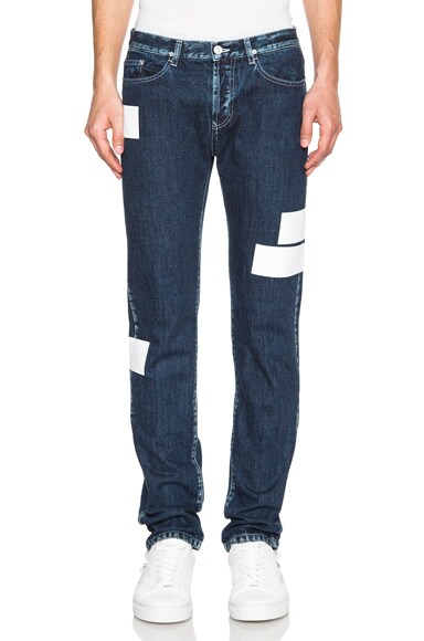 Kenzo Slim Fit Jeans with Paneling in Blue | FWRD