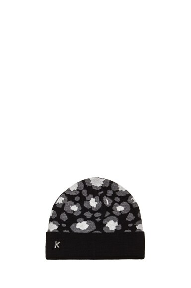 Kenzo Leopard Beanie in Black | FWRD