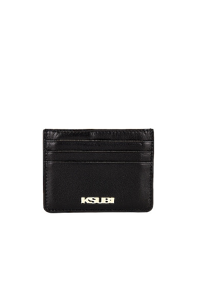 Ksubi Kredit CC Wallet in Black & Gold | FWRD