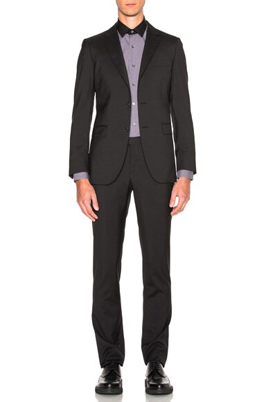 Lanvin 2 Button Suit in Black | FWRD