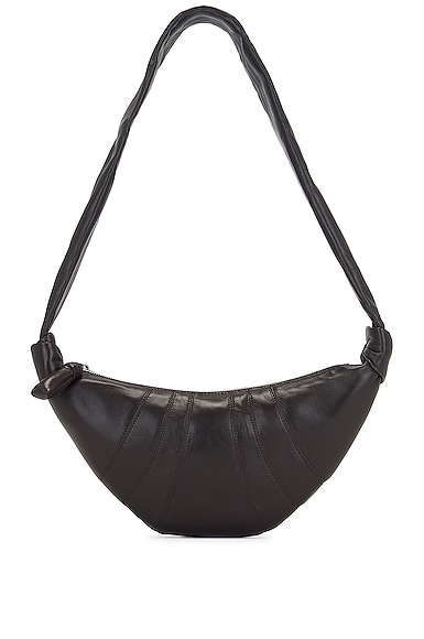 Lemaire Small Croissant Bag in Dark Chocolate | FWRD