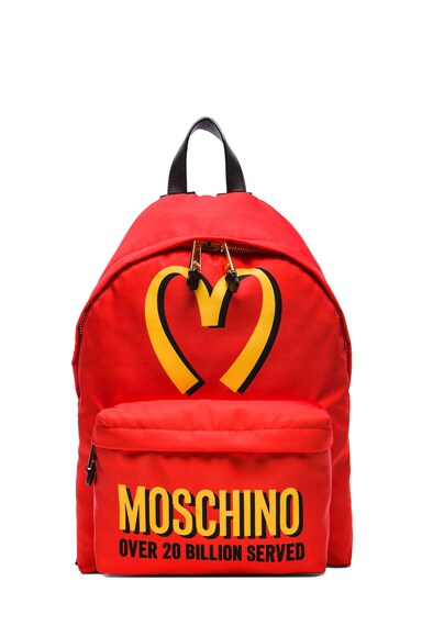 Moschino Special Edition Capsule Fast Food Backpack in Red & Yellow | FWRD