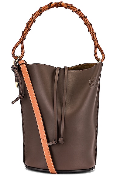 Loewe Gate Bucket Handle Bag in Dark Taupe | FWRD