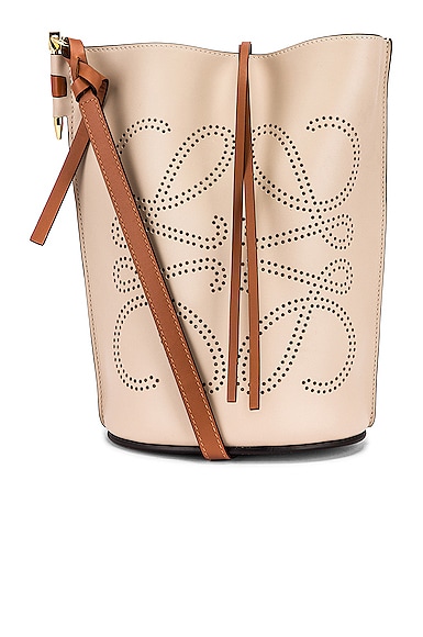 Loewe Gate Bucket Anagram Bag in Light Oat & Tan | FWRD