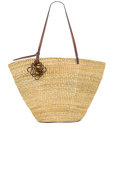 Loewe Shell Basket Bag in Natural & Pecan | FWRD