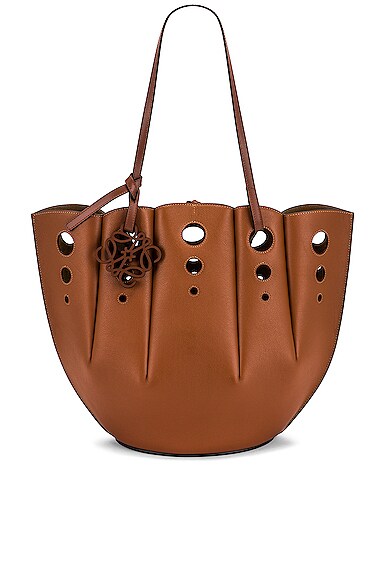 Loewe Shell Tote Perforated Bag in Tan | FWRD