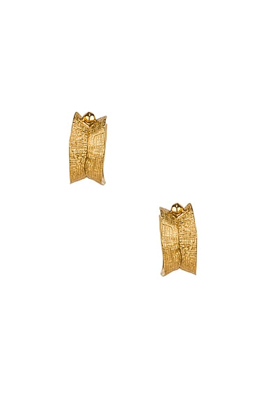 Lucy Folk Molten Hoop Earrings in Yellow Gold | FWRD