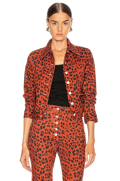 Miaou Lex Jacket in Red Leopard | FWRD