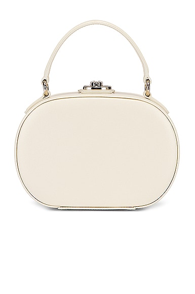 Mark Cross Gianna Oval Box Bag in Winter White | FWRD