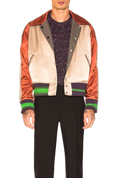 Maison Margiela Rayon Twill Bomber Jacket in Pearl | FWRD