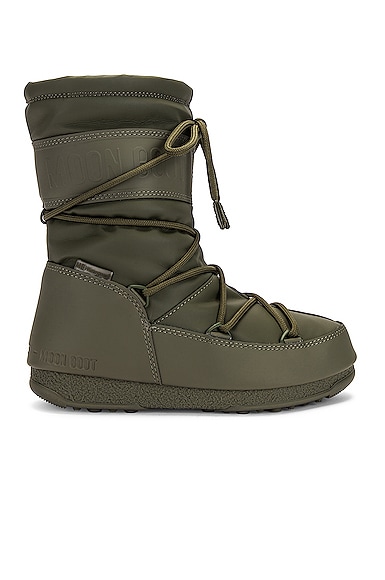 MOON BOOT Mid Rubber Boot in Khaki | FWRD