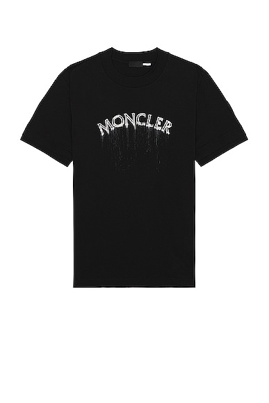Moncler Short Sleeve Logo T-shirt in Black | FWRD