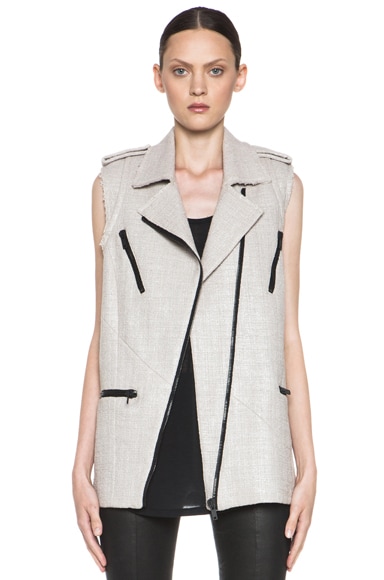 MSGM Tweed Vest in Beige | FWRD
