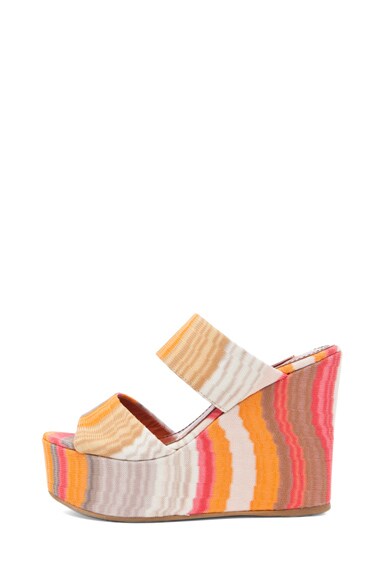Missoni Two Banded Platform Wedge in Pink | FWRD Missoni Two Banded Platform Wedge in Pink | FWRD