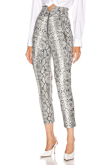 Marissa Webb Josh Leather Print Pant in Grey Python | FWRD
