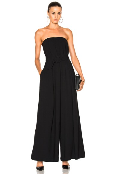 NICHOLAS Crepe Strapless Jumpsuit in Black | FWRD