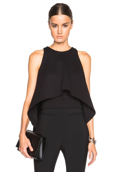 NICHOLAS Double Flare Crop Top in Black | FWRD